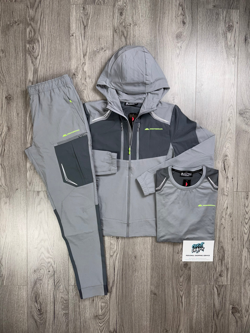 Monterrain 3 Piece Woven Two Tone Grey, Neon Tracksuit – Caught Drip'N'