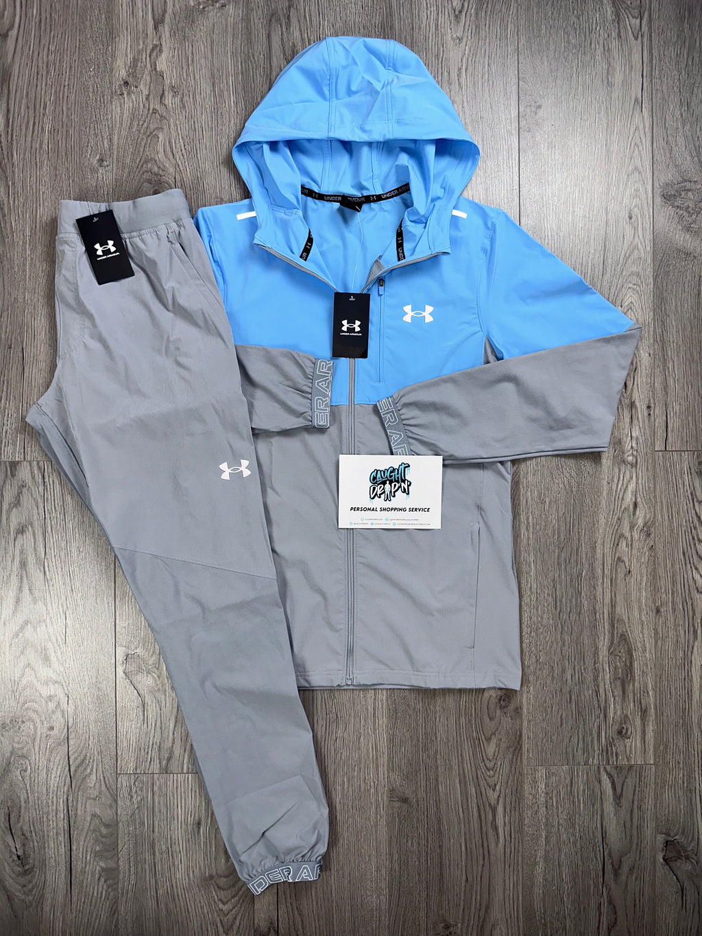 Under Armour Storm Vanish Baby Blue | Grey Tracksuit – Caught Drip'N'