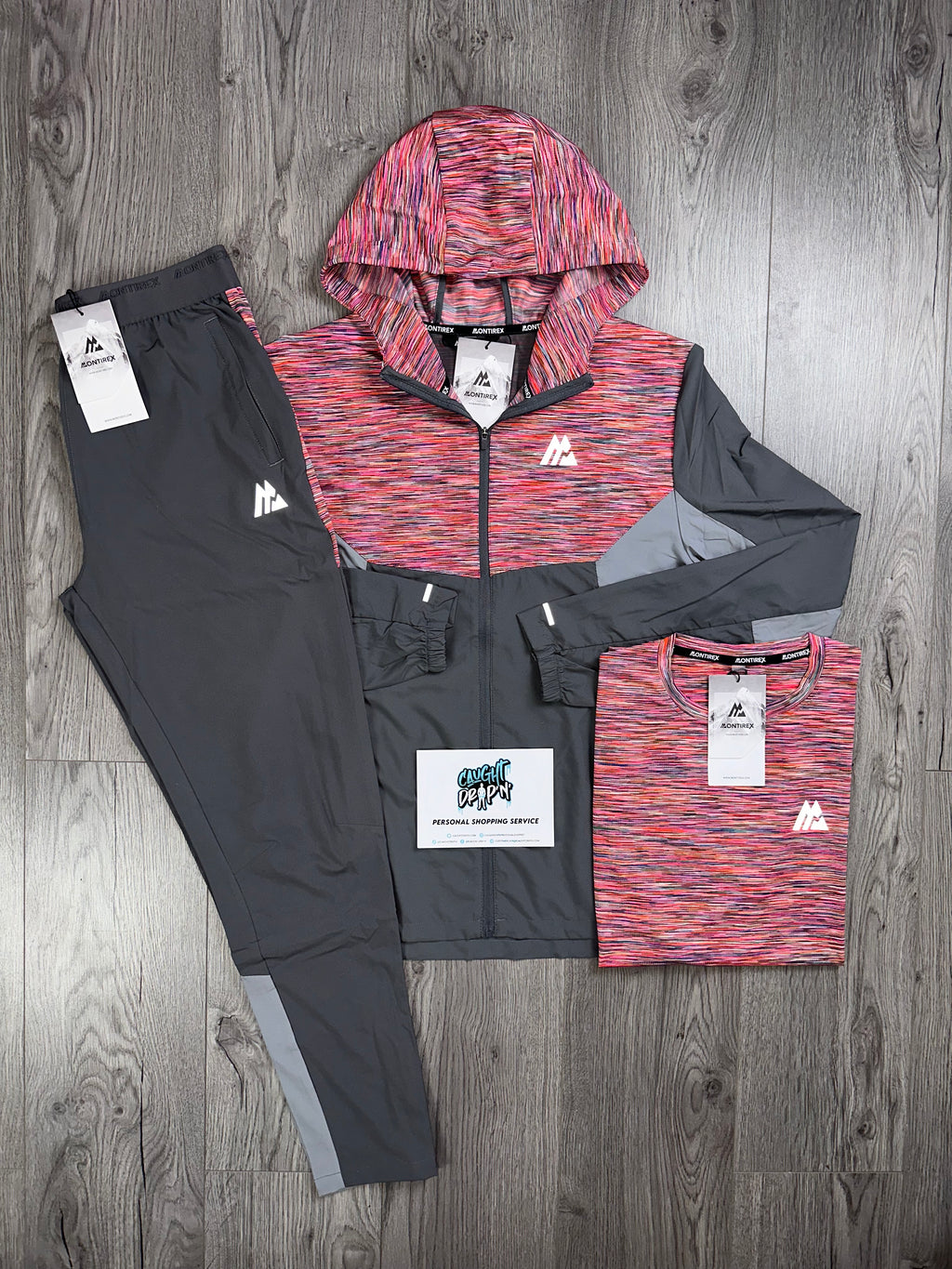 Montirex 3 Piece Trail Windrunner Tracksuit Grey | Red – Caught Drip'N'