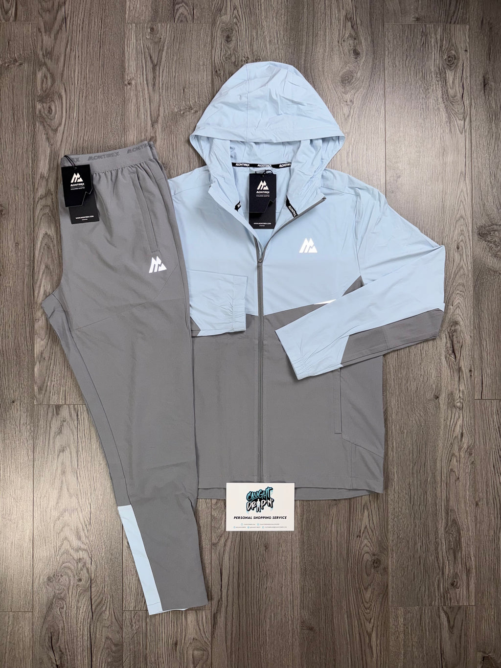 Montirex Surge Windrunner Tracksuit Grey | Baby Blue – Caught Drip'N'