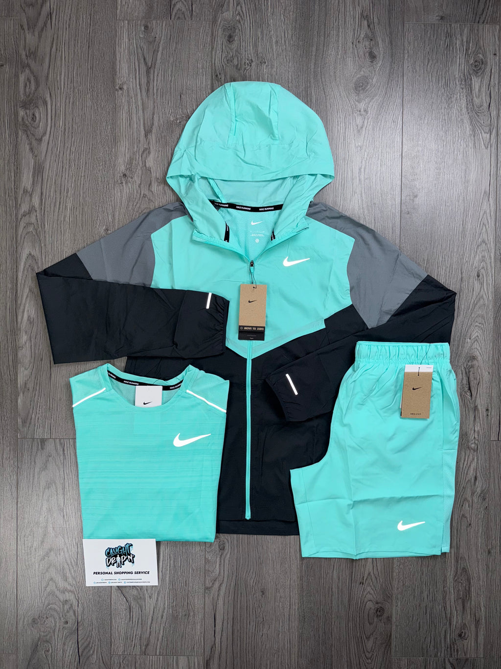 Nike 3 Piece Windrunner Hyper Turquoise | Anthracite Set – Caught Drip'N'