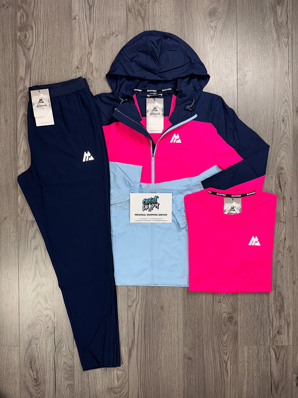 Montirex 3 Piece Breeze Hot Pink, Baby Blue, Midnight Navy Tracksuit ...