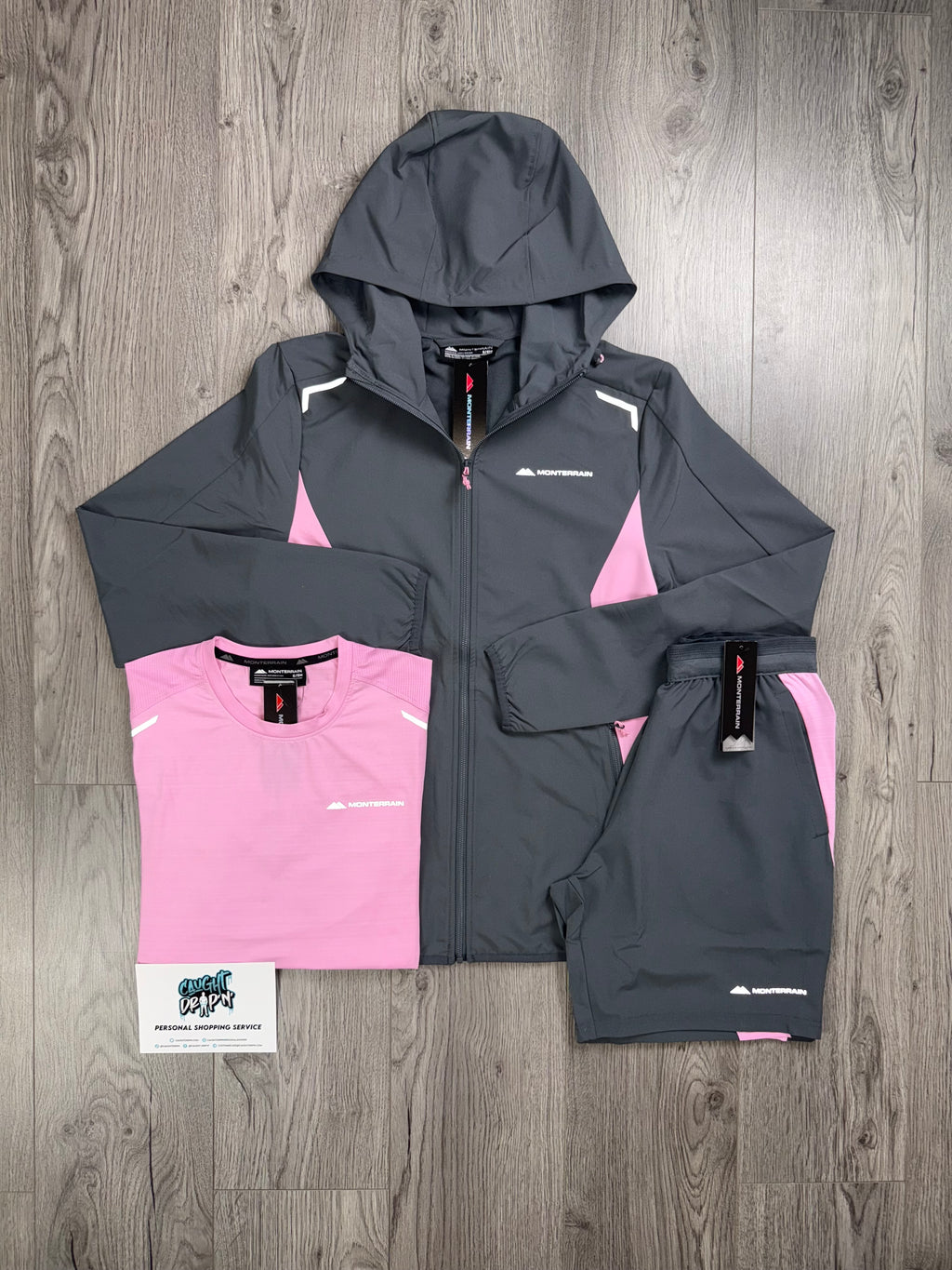 Monterrain 3 Piece Performance Windrunner Set Iron Grey | Pink Foam ...