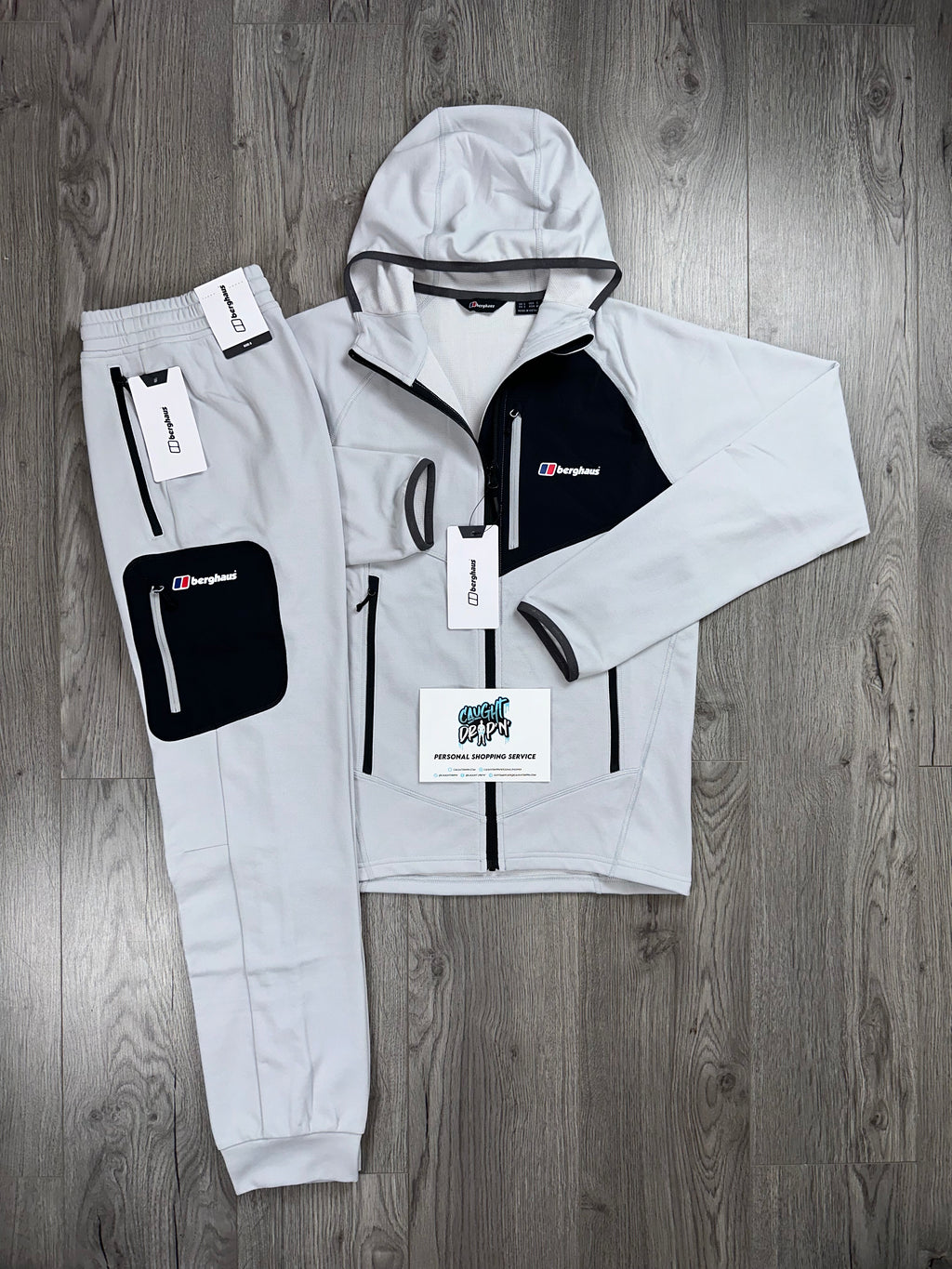 Berghaus Full Zip Light Grey, Black Tracksuit – Caught Drip'N'