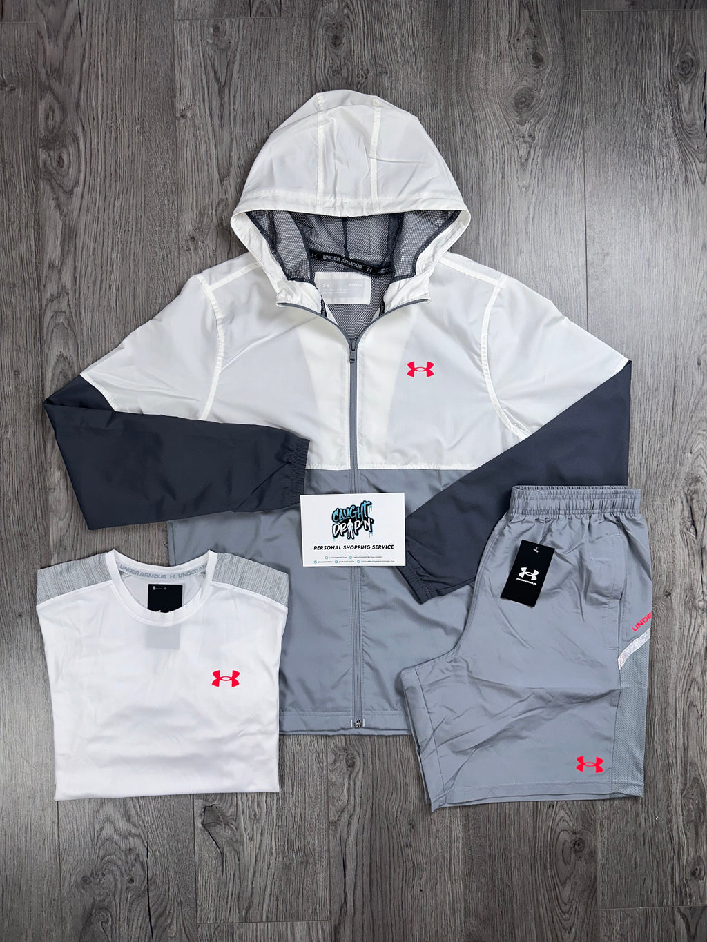 Under Armour 3 Piece Windrunner Set Grey | White – Caught Drip'N'